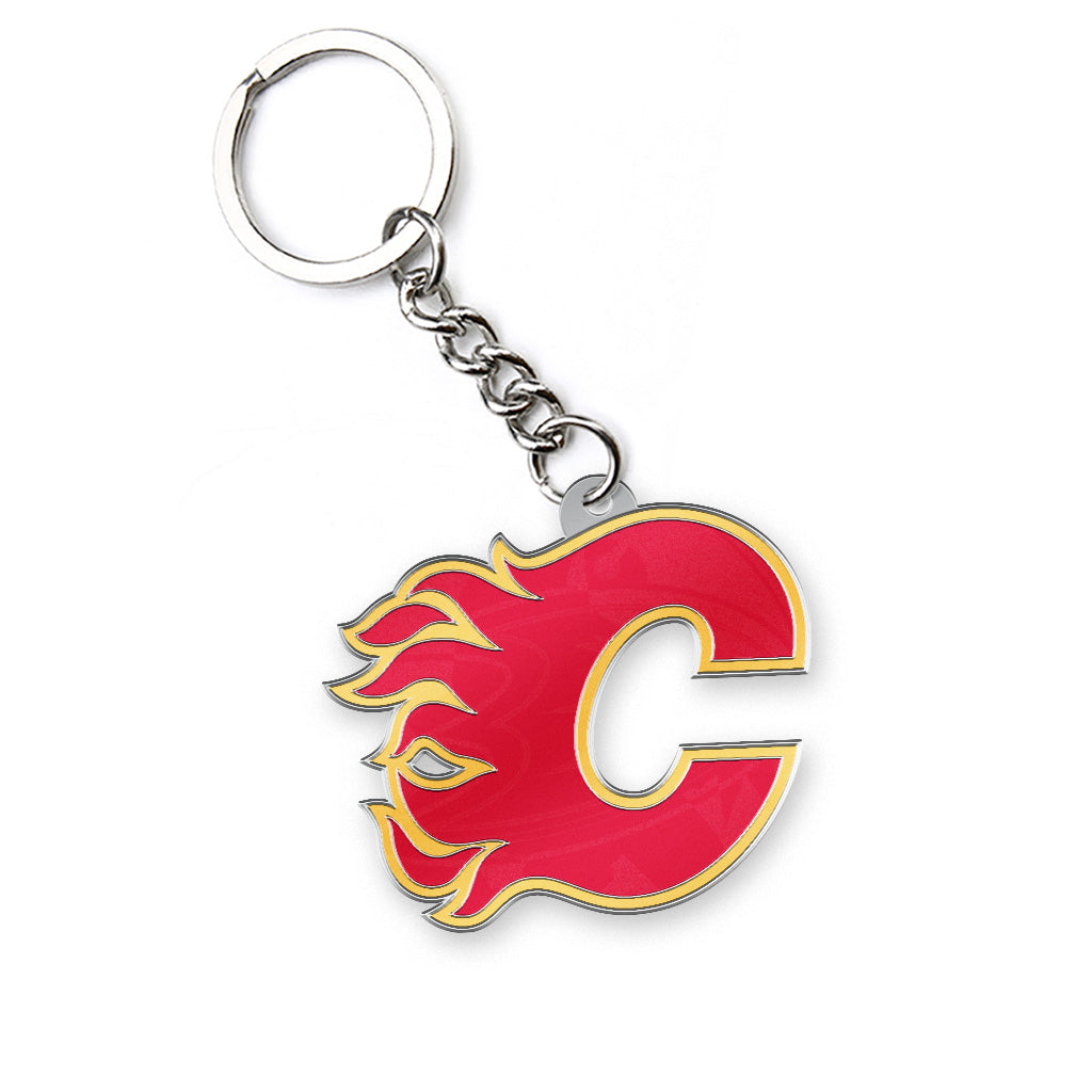 Keychain | Calgary Flames | Primary Logo – Mustang Wholesale