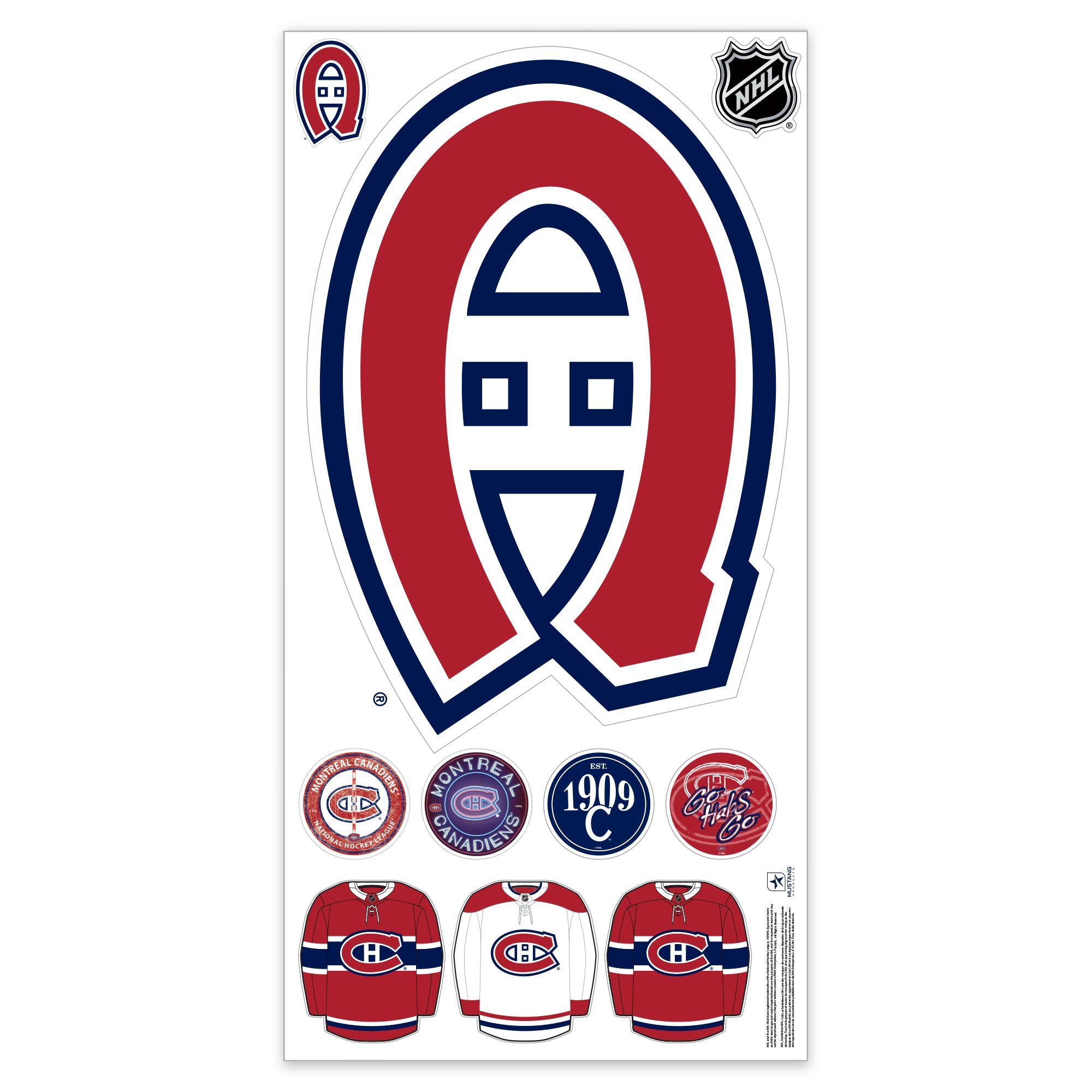 28" x 50" Wall Vinyl | Montreal Canadiens | Primary – Mustang Wholesale