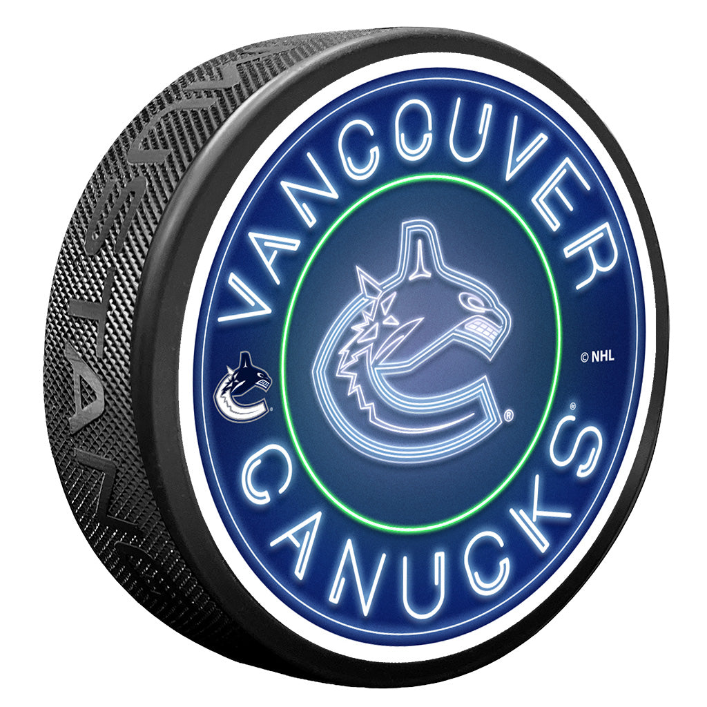 Vancouver Canucks Puck - Neon | Sports Decor – Mustang Wholesale