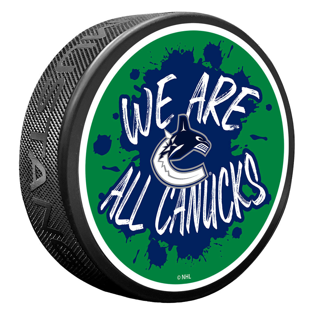 Vancouver Canucks Puck | Slogan | Hockey Hall of Fame – Mustang Wholesale