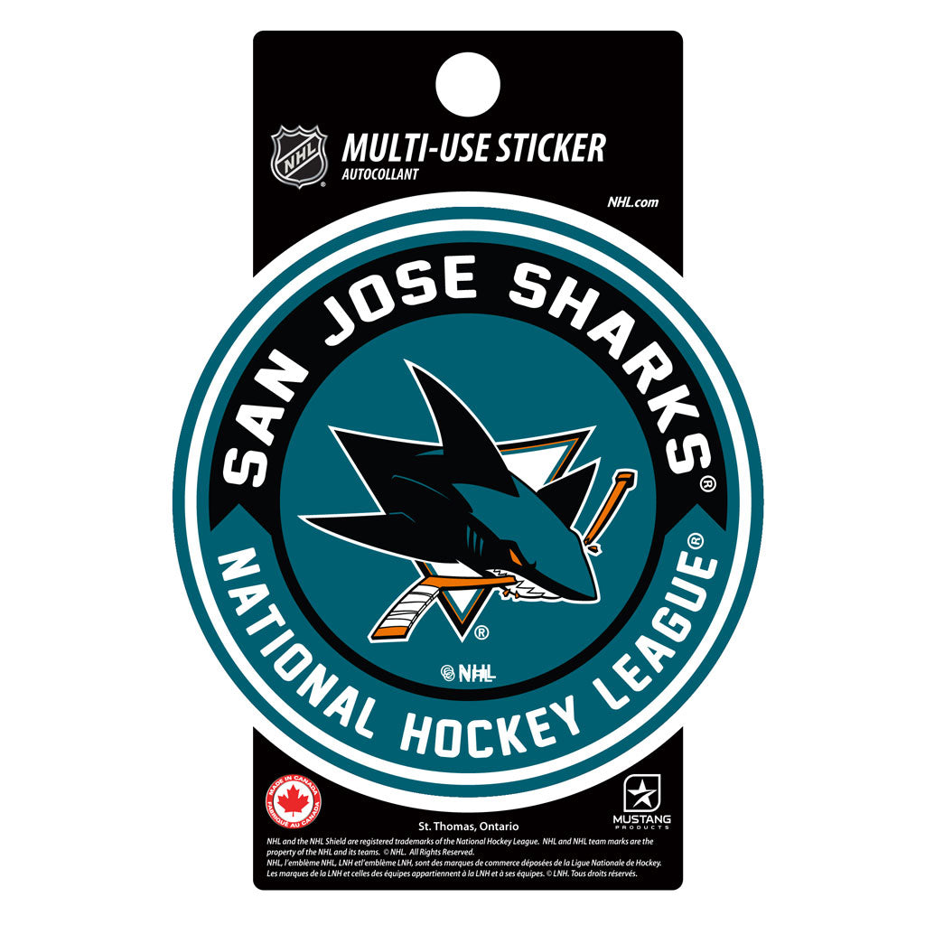 San Jose Sharks - 3x5 Multi Use Sticker – Mustang Wholesale